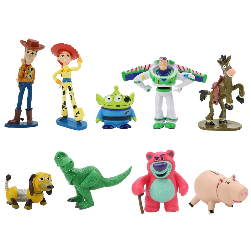 9Pcs/Set 5-10cm Toy Story Cartoon Anime Figure Woody Buzz Lightyear ...