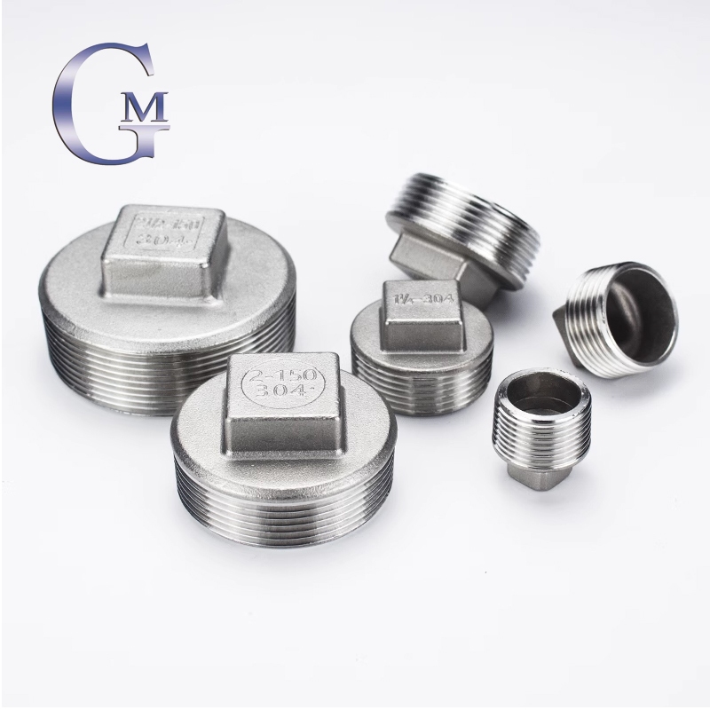 304 1-1/2" TO 2" Stainless Steel Square Plug Thread Square Plug Screw ...