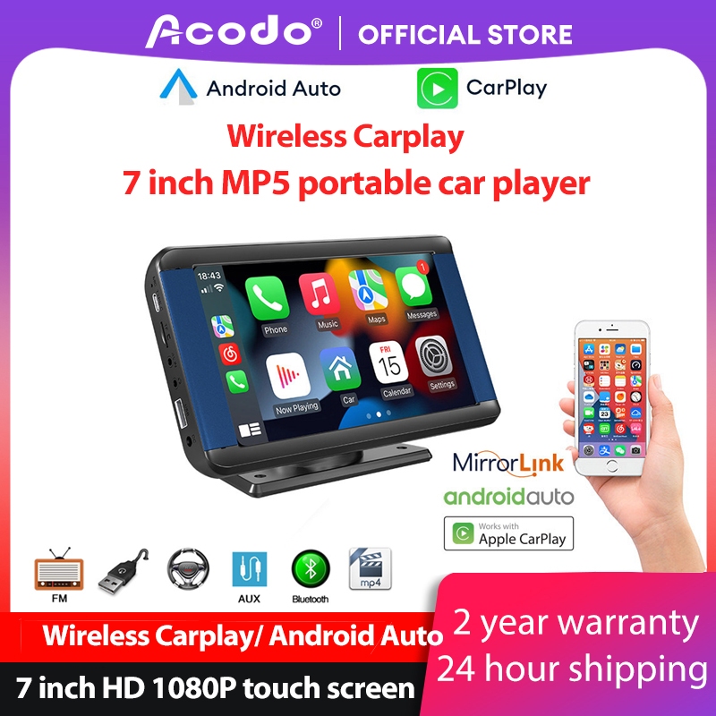 Acodo 7 "portable car MP5 Bluetooth mobile phone connected car desktop display Wireless Carplay ...
