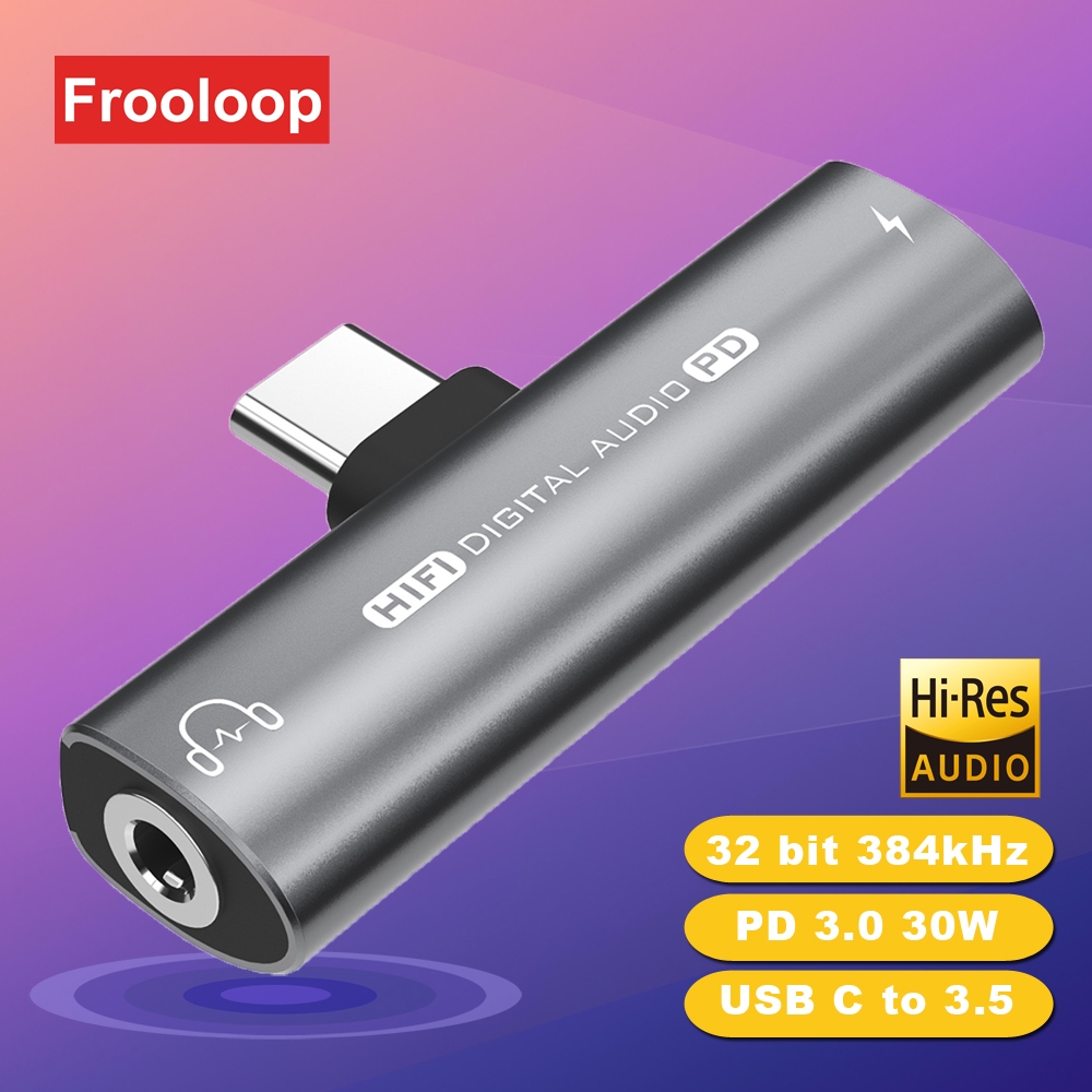 HiFi DAC USB C to 3.5 MM Jack Adapter PD 30W Type-C 3 5 Earphone OTG C ...