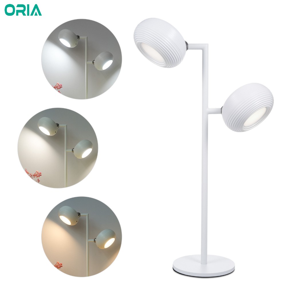 ORIA Dual Head Table Lamp Rechargeable Magnetic Rotation LED Standing ...