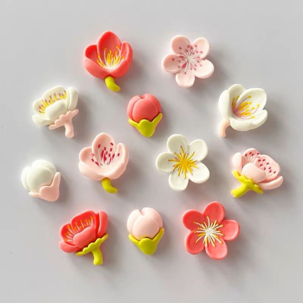 12pcs/lot Fridge Magnet Pink Flower Resin Decorative Refrigerator ...