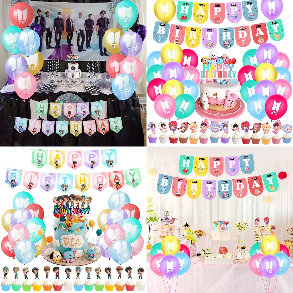 BTS Happy Birthday Party Kit Supplies Balloon Decoration For Bangtan ...