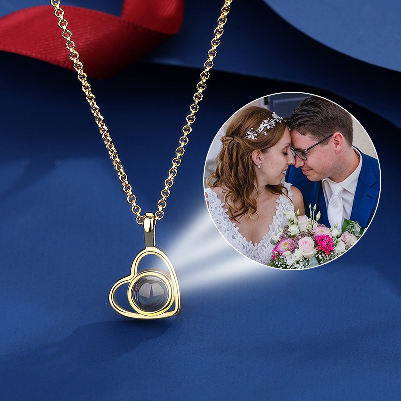 Personalized Necklace with Picture Projection Heart Locket Necklace for ...