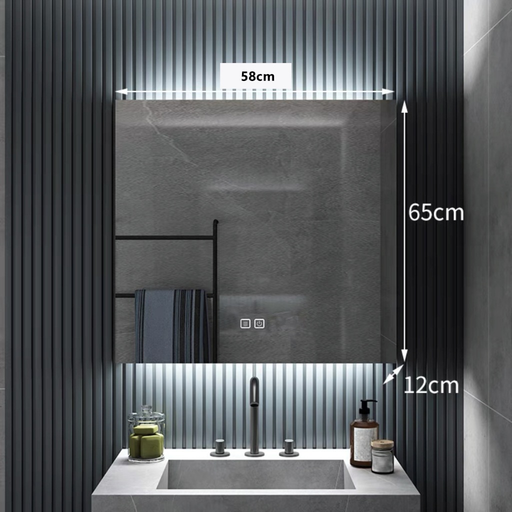 Intelligent bathroom mirror cabinet wall mounted with lights anti-fog ...
