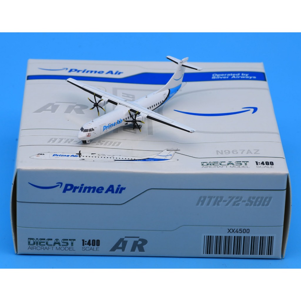 XX4500 Alloy Collectible Plane Gift JC Wings 1:400 Amazon Prime ATR 72-500F Diecast Aircraft ...