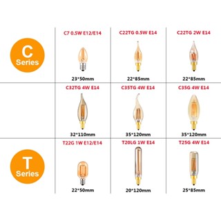 Vitange E12 E14 E27 LED Edison Bulbs 1W 2W 3W 4W 6W 8W LED Filament Bulb C7 T22 C35 A19 G40 G80 ...