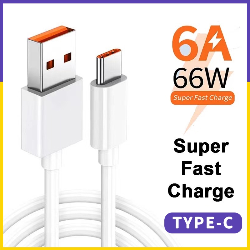 【1-3 Days Delivery】1M/1.5M/2M 66W 6A USB Type C Fast Charging Cable ...