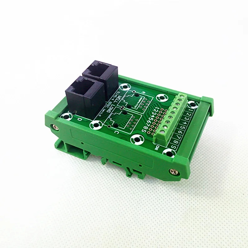 DIN Rail Mount RJ45 Module,RJ45 8P8C Jack 2-Way Buss Breakout Board ...