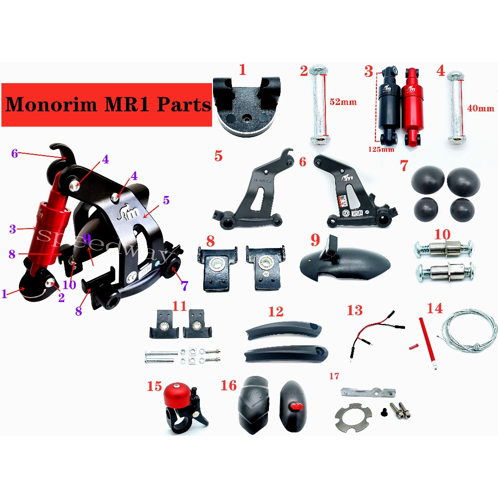 Monorim MR1 Rear Suspension Frame Parts Suitable for Xiaomi M365 1S Pro ...