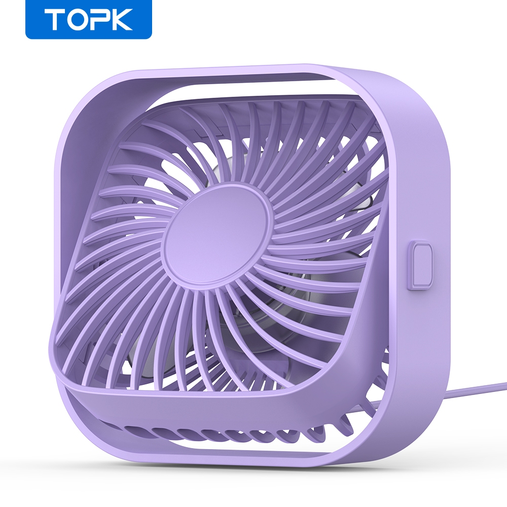 TOPK K51 USB Mini Fan Desktop Plug-in Mute Table Fan 3 Speed Wind 5inch ...