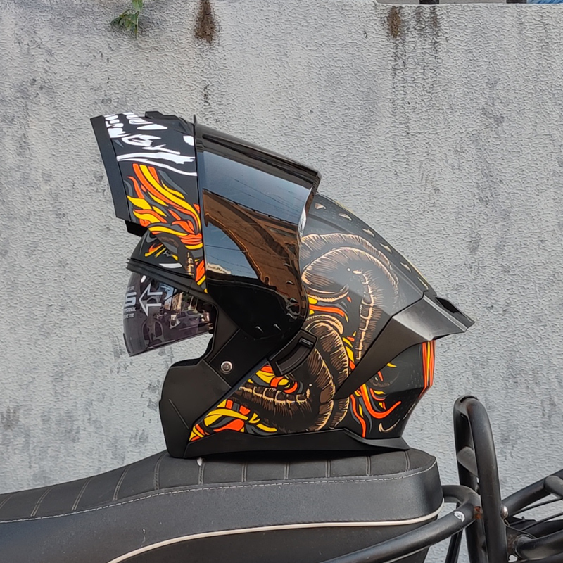 LVS motorcycle helmet with dual lenses for men and women, facelift ...