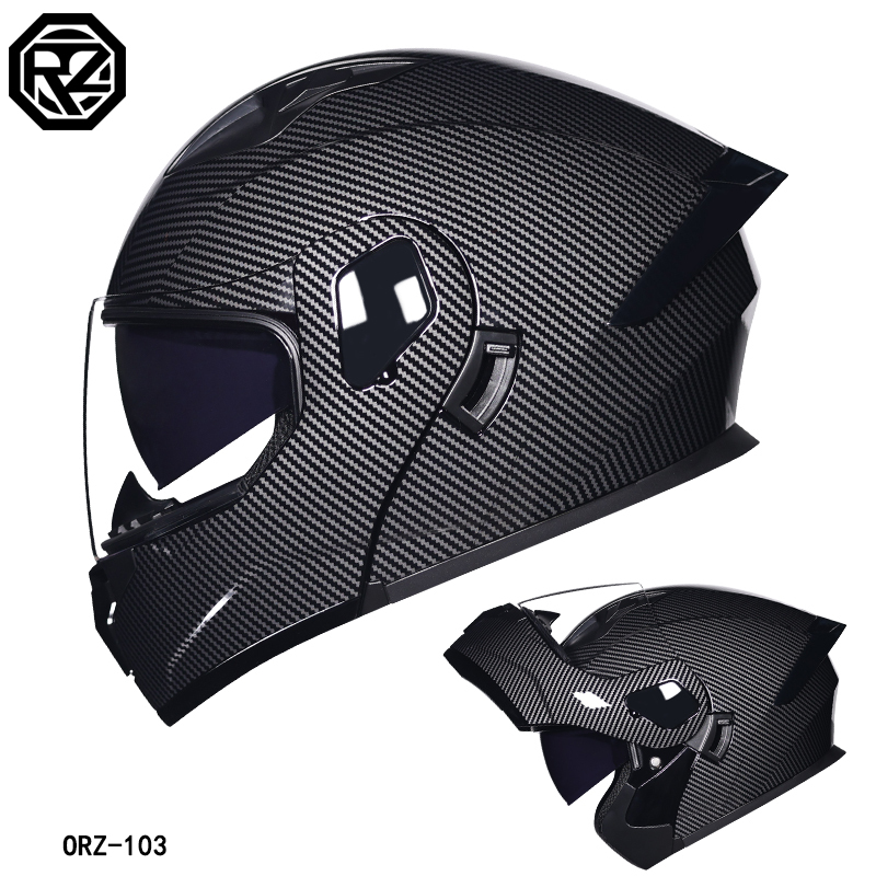 New ORZ motorcycle facelift helmet with dual mirror film head helmet ...