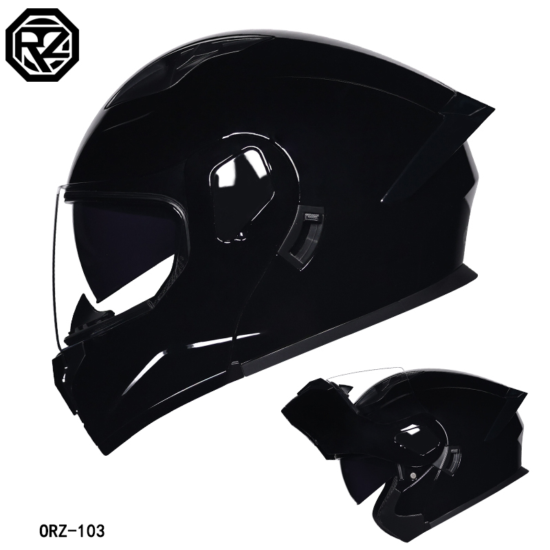 New ORZ motorcycle facelift helmet with dual mirror film head helmet ...