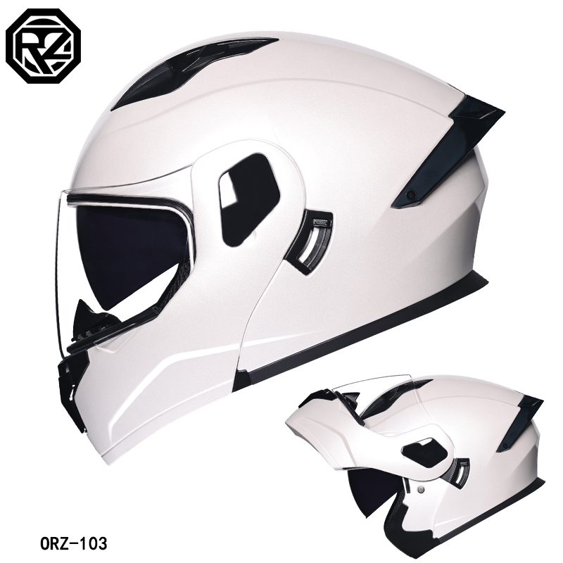 New ORZ motorcycle facelift helmet with dual mirror film head helmet ...