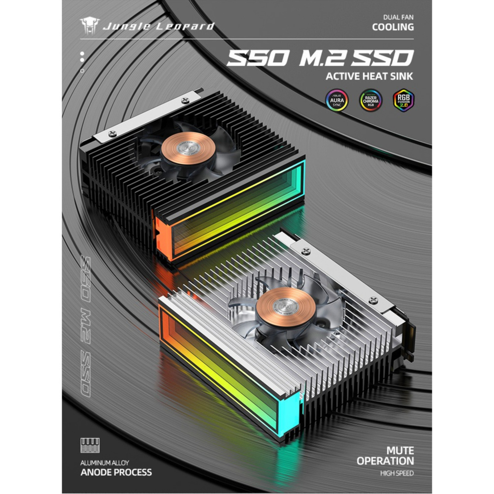 Jungle Leopard S50 SSD Radiator M.2 Cooler Infinity Mirror 2280 Top ...