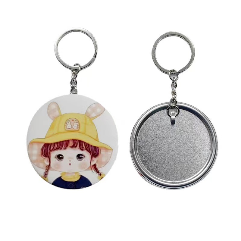 100pcs button badge keychain 58mm matte surface metal back button badge ...