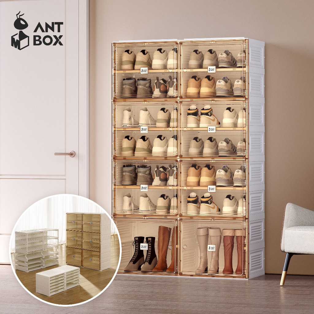 ANTBOX Shoe Cabinet With Boots 12-36 Pairs Installation Free Portable ...