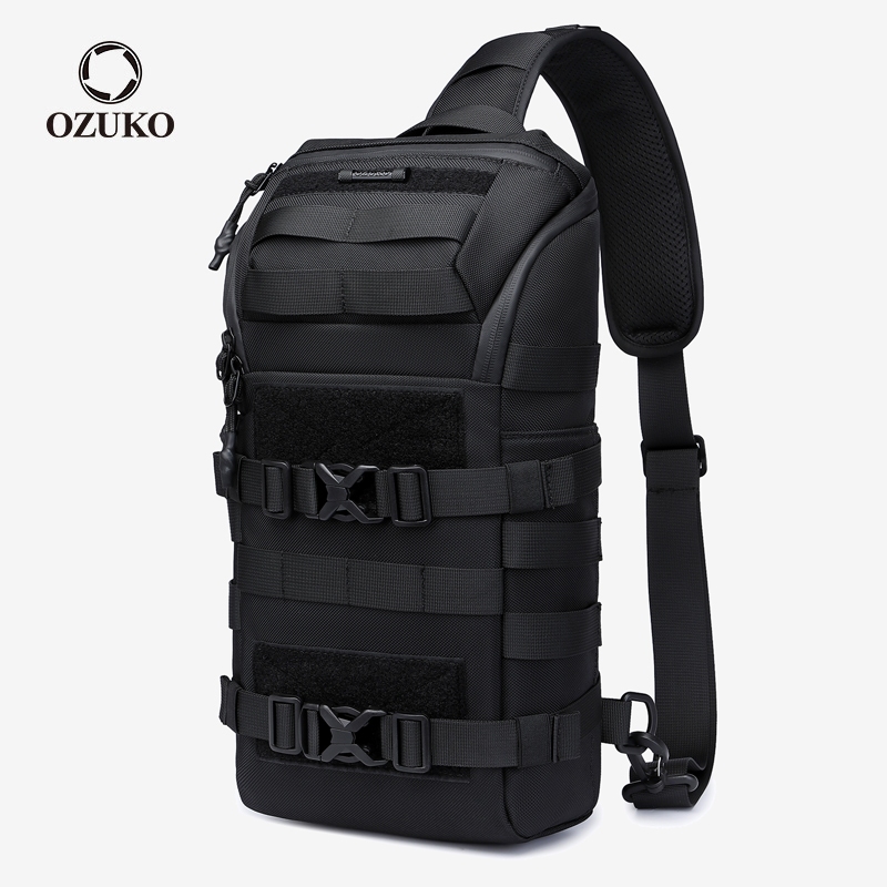 OZUKO Large Capacity Men Chest Bag Waterproof Multiple Pockets Sling ...