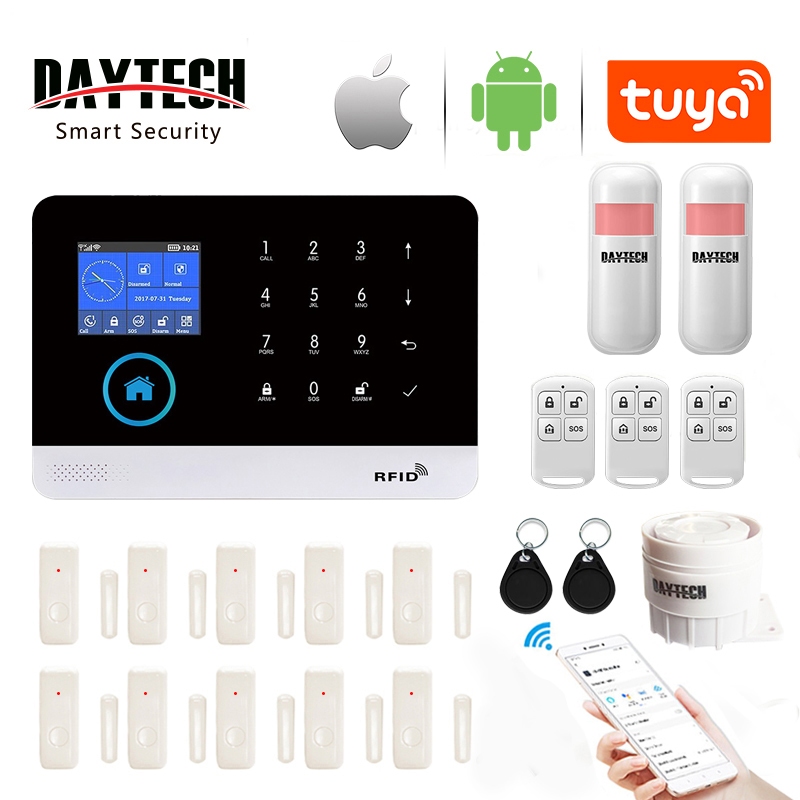 DAYTECH WIFI 4G GSM Burglar Alarm System TUYA APP Control Sim Card ...