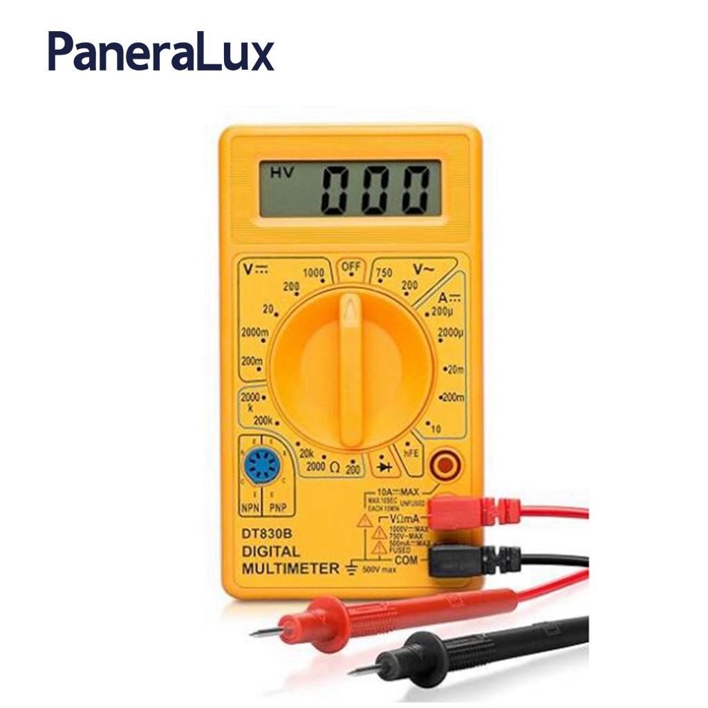 PaneraLux Digital Multimeter Diode & Transistor Tester AC DC Volt Test ...