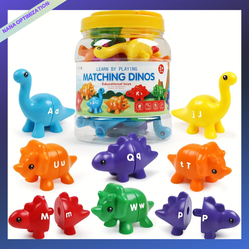 Matching Letters Fine Motor Toy, Double-Sided ABC Dinosaur Alphabet ...