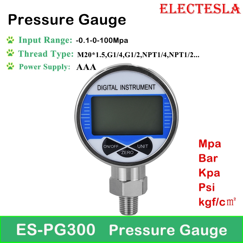 5 units 60mm LCD Display Digital Pressure Gauge 0.16Mpa 2.5Mpa High ...