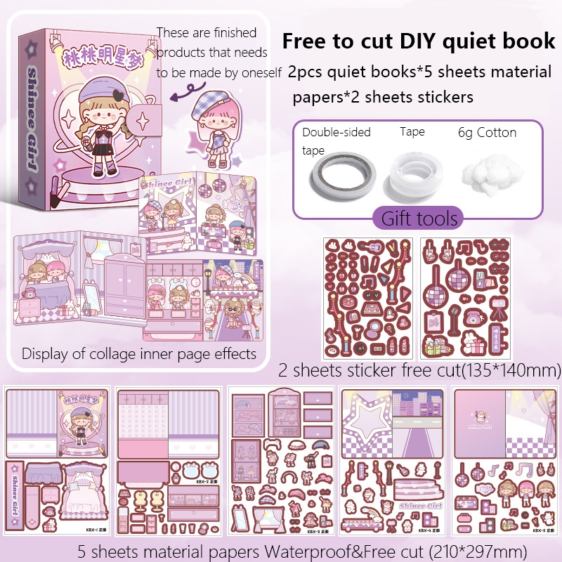 50 Cute Dress-Up Stickers Boxed Princess Student Stickers Material ...