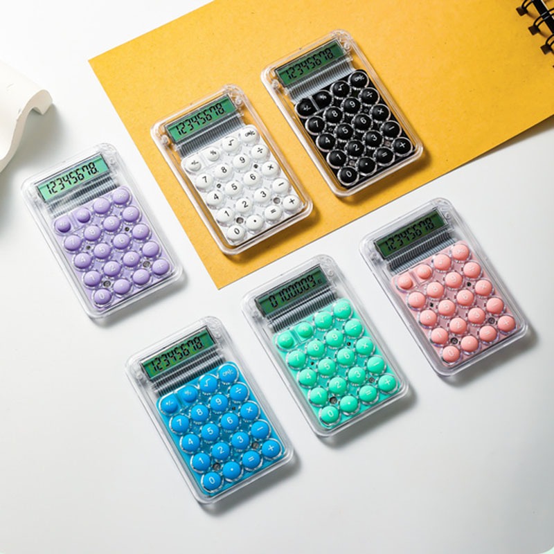 Mini Portable Transparent Calculator for School Students LCD 8 Digital ...