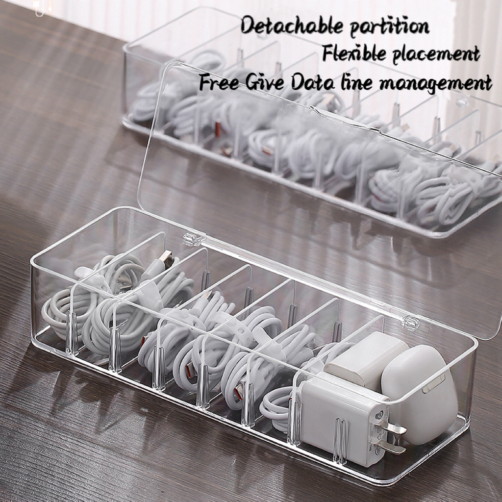Detachable Partition Desktop Cable Organizer Data Charging Cable ...