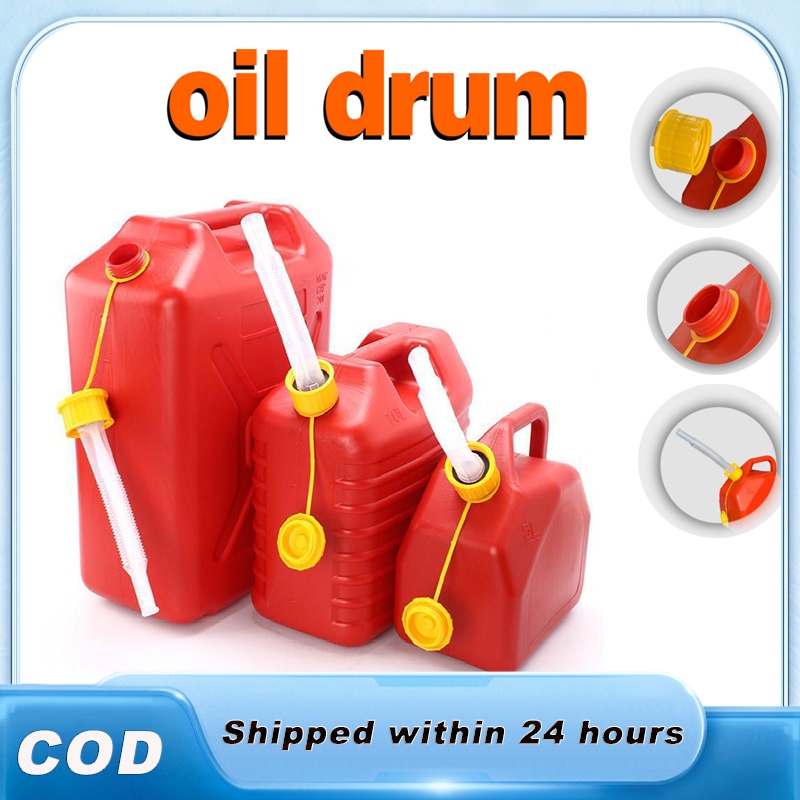 Ready Stock 5L/10L Portable Plastic Spill Proof Fuel Container Petrol ...