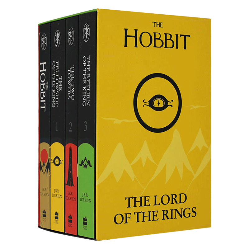 The Hobbit and The Lords of the Rings Boxed Set original English novel ...