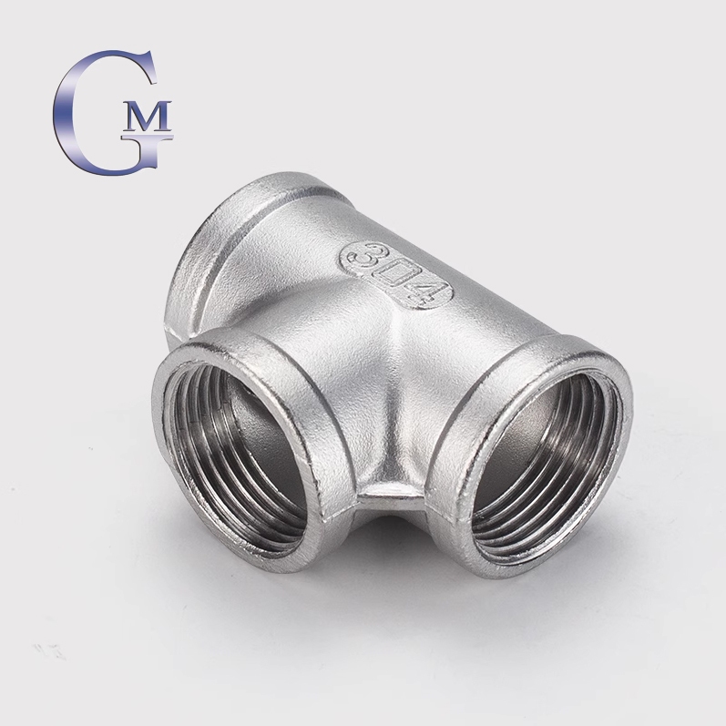 304 1" to 1-1/2" Stainless Steel Tee BSPT Female Thread T Shape ...