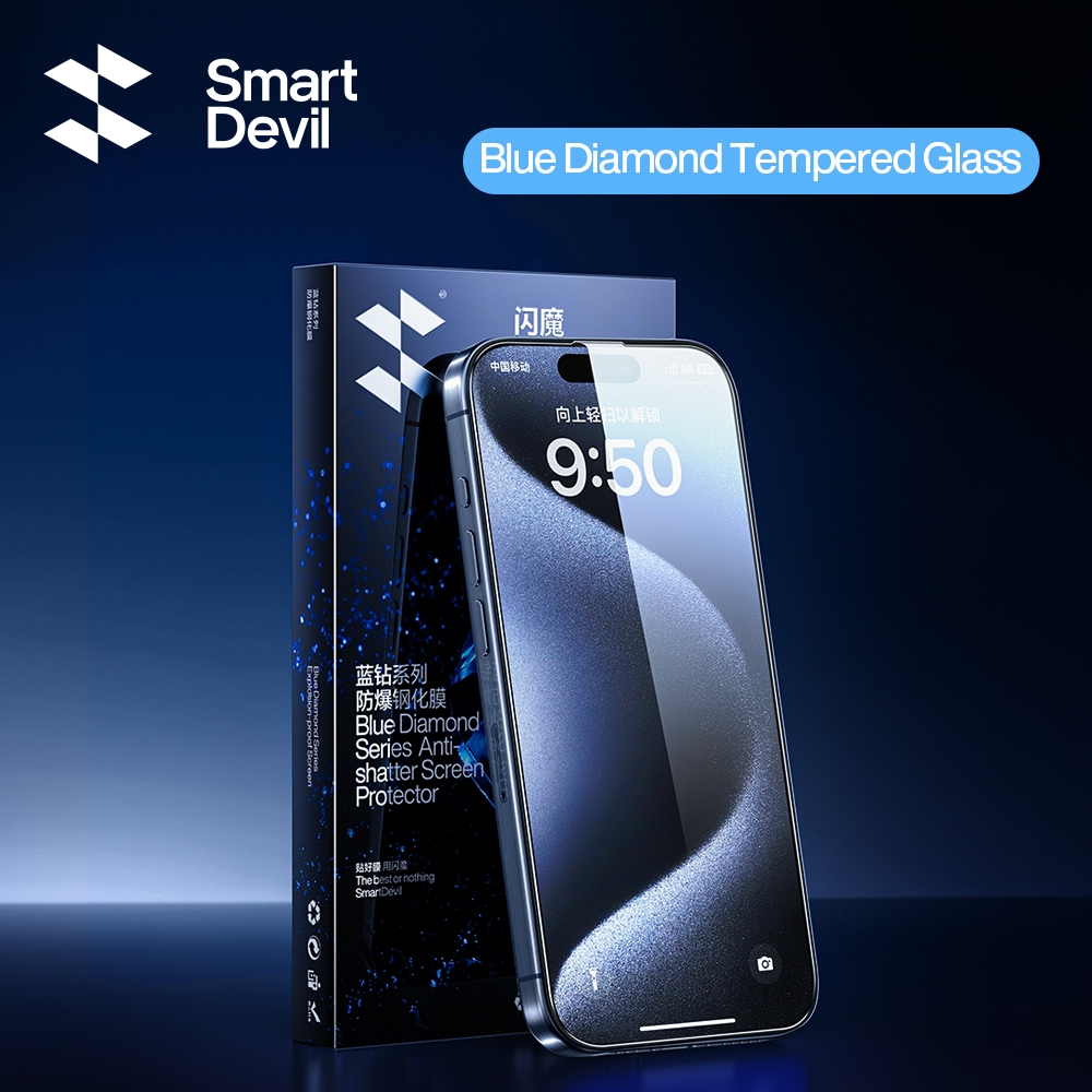 SmartDevil Blue Diamond Tempered Glass For iPhone 16/16Pro/16Plus ...
