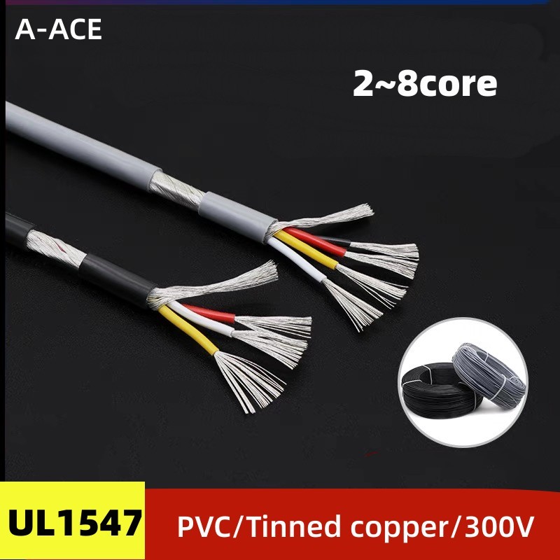 5/10M UL2547 Shielded Wire Signal Cable 30 28 26 24 AWG Channel Audio 2 ...