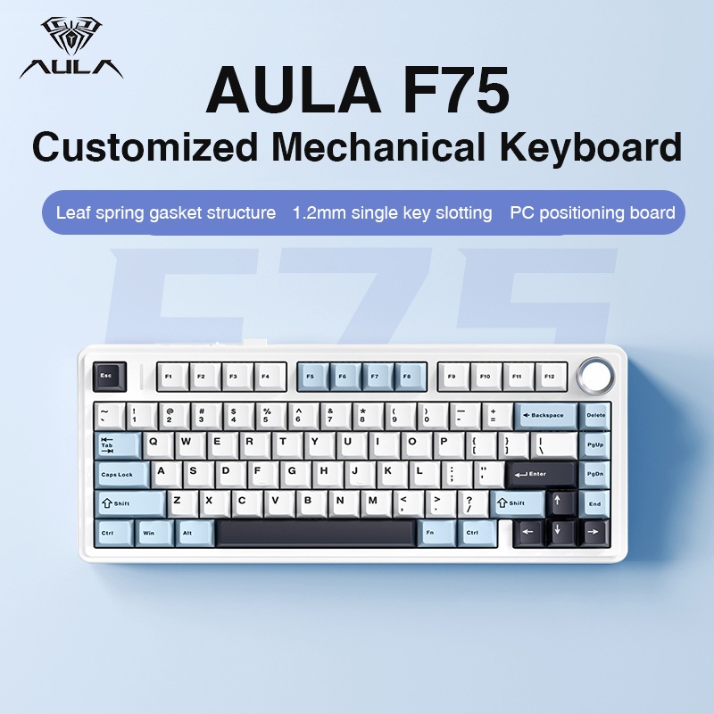 AULA F75 Mechanical Keyboard 75 80 Key RGB Tri Mode Wired Bluetooth 2