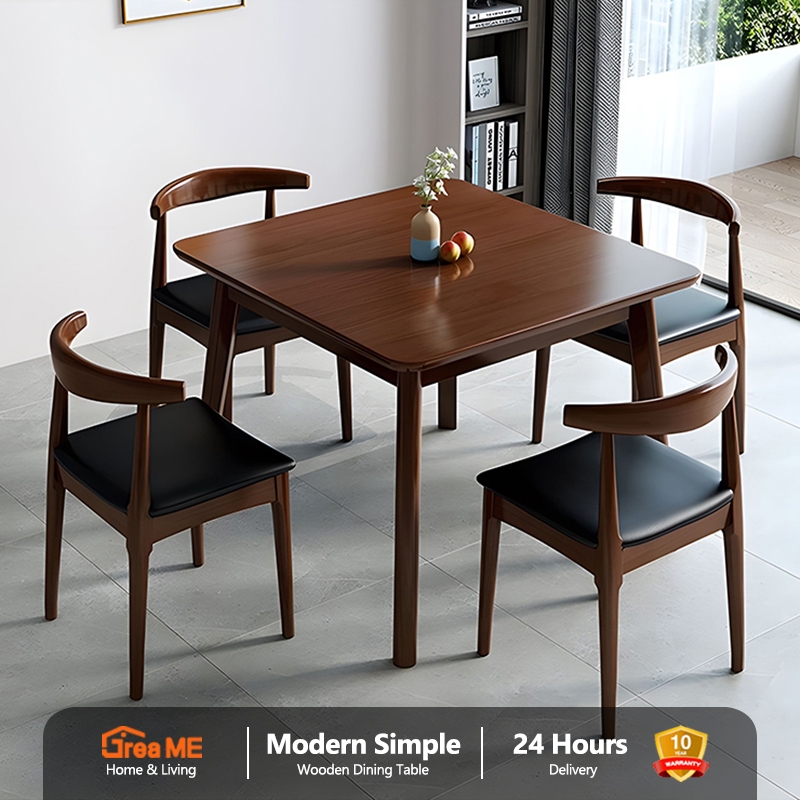 Dreame Modern Minimalist Wooden Dining Table Suit 4 Chair Home Small ...