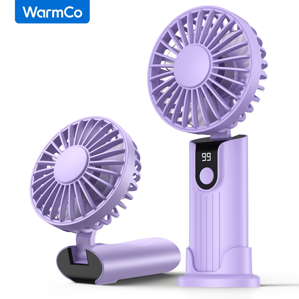 WarmCo Mini Fan Rechargeable 5000mAh Portable Handheld Handy USB Pocket ...