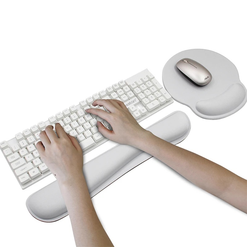 Anti-Slip Rubber Wrist Rest Set Mouse Pad Keyboard Comfort Support ...