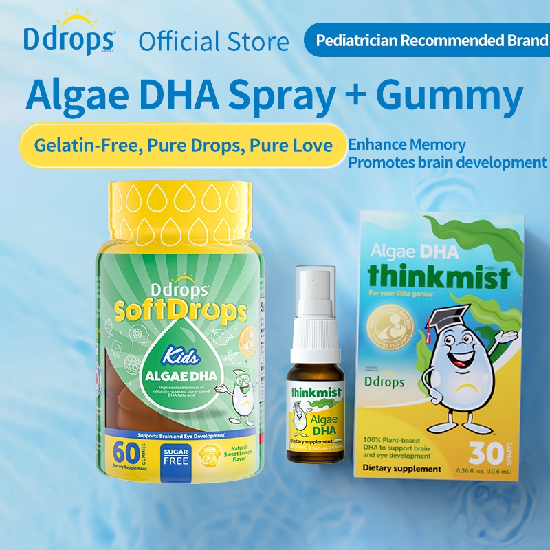Ddrops Kids DHA Combo – Algae Oil DHA Spray + DHA Gummies | Brain & Eye Development | Shopee ...