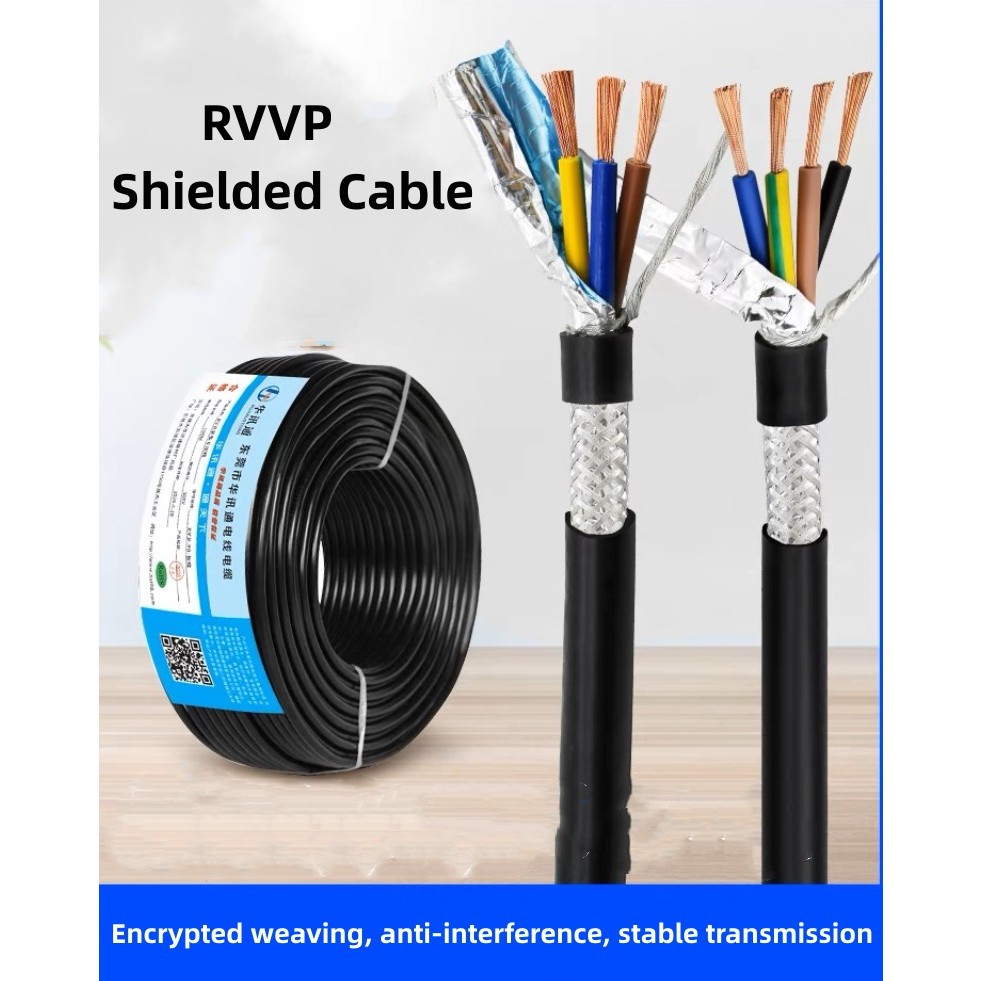 1 Meter 22 20 18 17 15 AWG RVVP Shielded Cable 2/3/4/5/6/7/8 Cores Bare ...