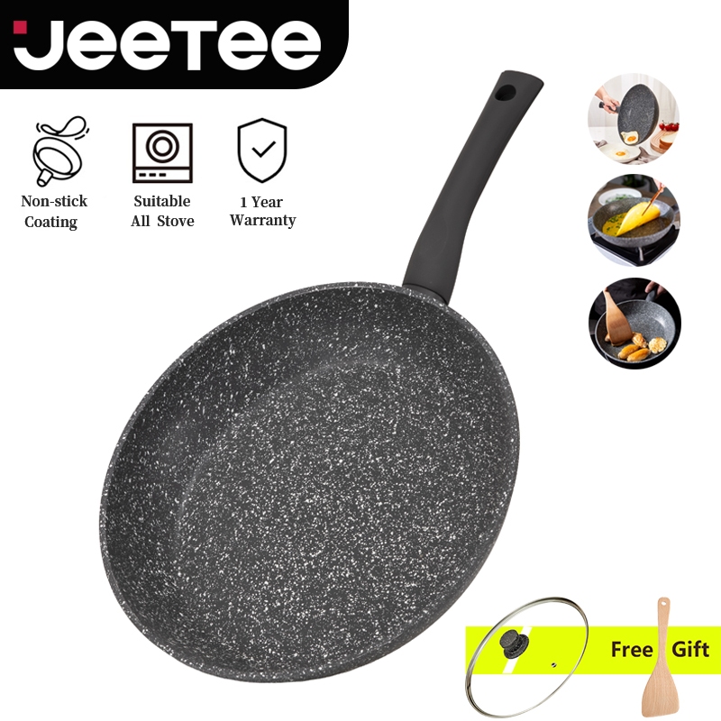 JEETEE Non Stick Pan Cooking Egg Frying Pan Flat Pan kawali wok pan ...