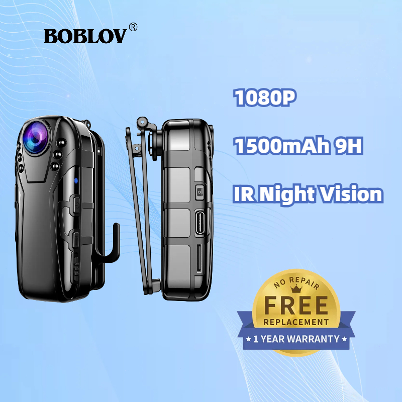 BOBLOV with Infrared Night Vision Body Mini Mounted Wearable Camera HD ...
