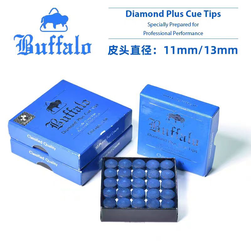 1 PC USA Buffalo Snooker Tips 10mm 13mm Medium Blue Diamond Plus Tips ...