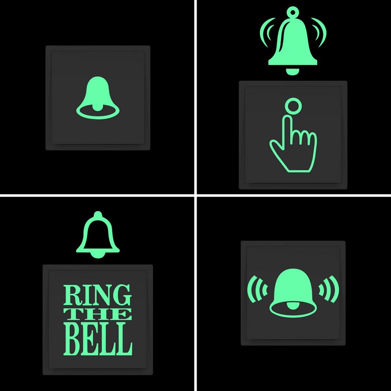 Glow in the Dark Doorbell Switch Sticker Ring the Bell Luminous ...