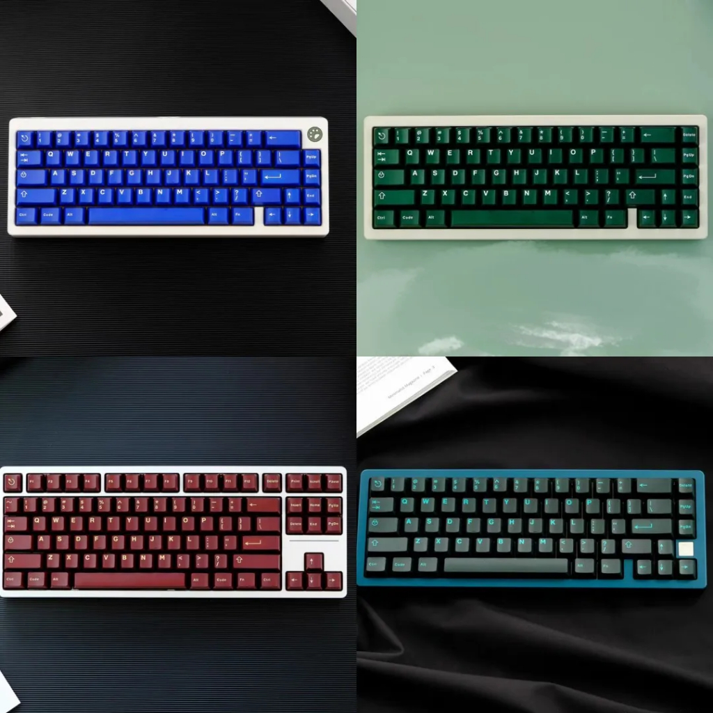 121 Keys/set Aifei Neon Light Klein Blue Pyga Keycaps ABS Double Shot ...