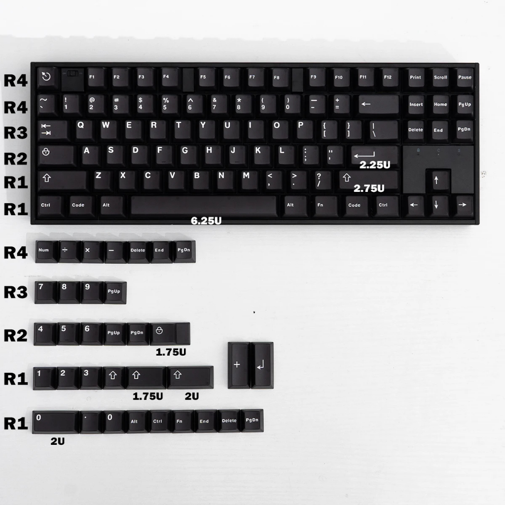 121 Keys/set Aifei Neon Light Klein Blue Pyga Keycaps ABS Double Shot ...
