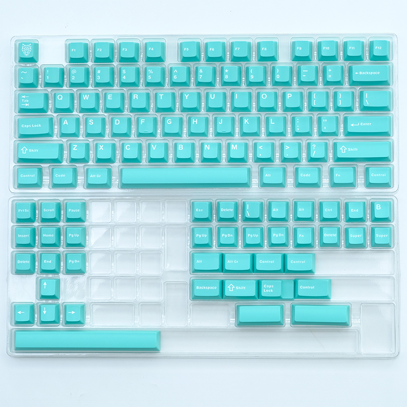 121 Keys/set Aifei Neon Light Klein Blue Pyga Keycaps ABS Double Shot ...