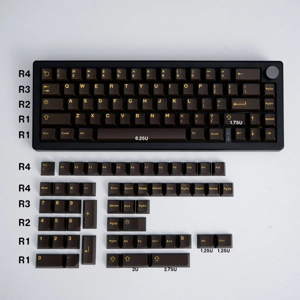 121 Keys/set Aifei Neon Light Klein Blue Pyga Keycaps ABS Double Shot ...