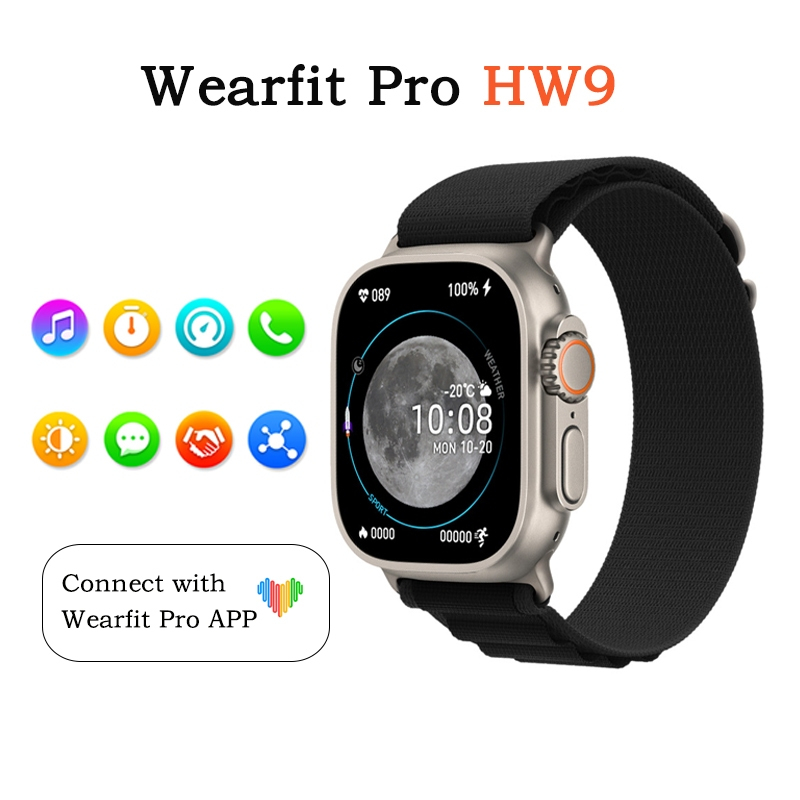 Wearfit Pro Smart Watch HW9UltraMAX for Bluetooth Call Real-time Heart ...